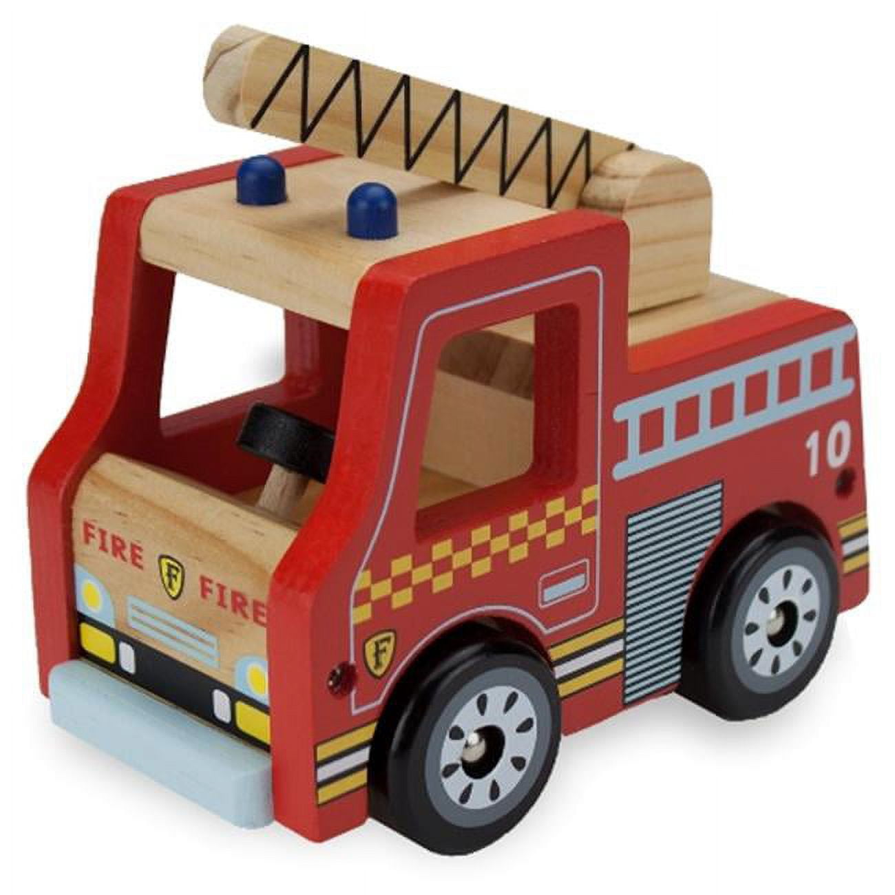 Wooden Wheels Natural Beech Wood Fire Engine - Walmart.com