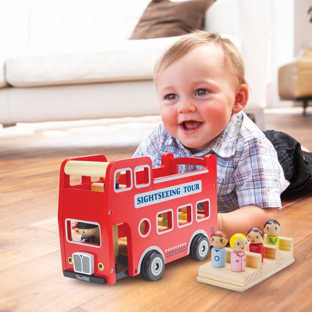Wooden Wheels Natural Beechwood Chunky Cars and Vehicles for Children ...