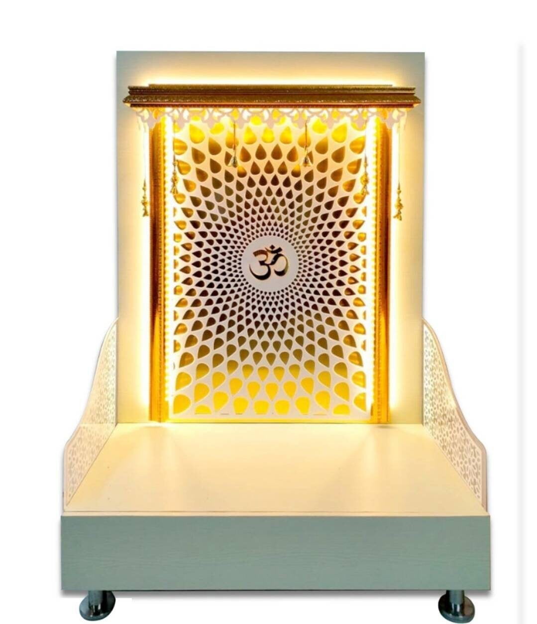 Wooden White Temple For Home And Office / Temple With LED Lights ...