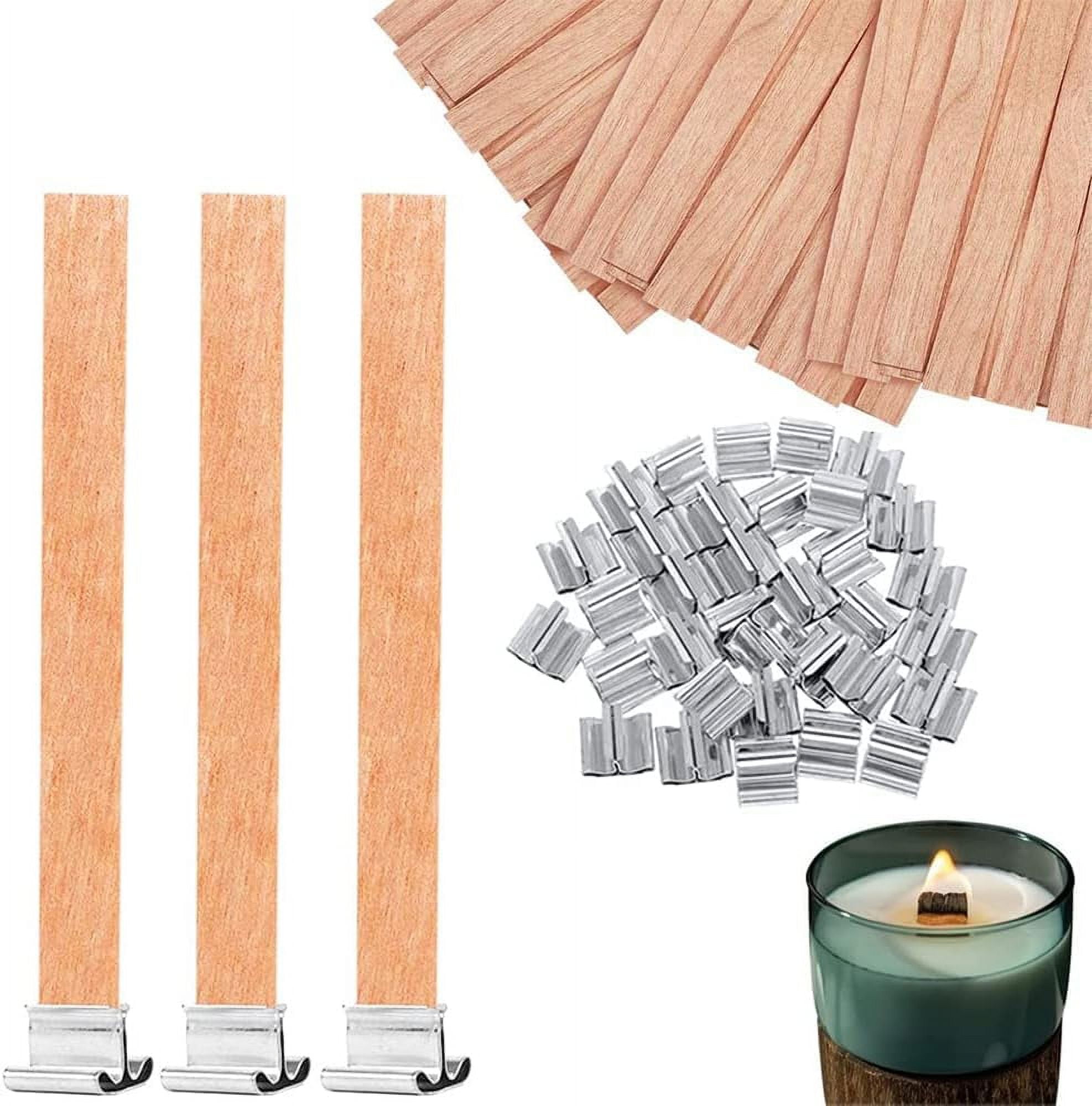 Wooden Wicks for Candle Making, Double Layer Crackling Wood Wicks with ...
