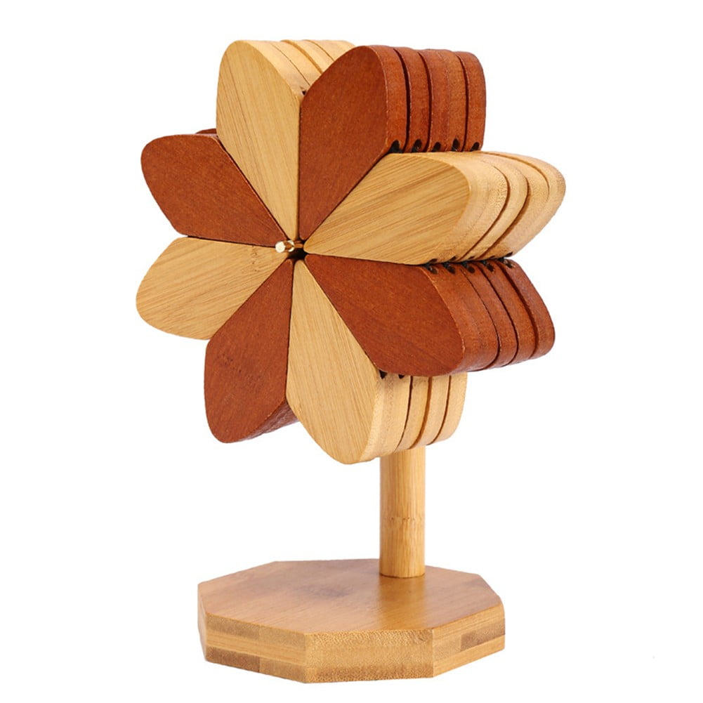 Wooden Windmill Placemat Table Ornament, Tree-Shaped Dining Table Mat ...