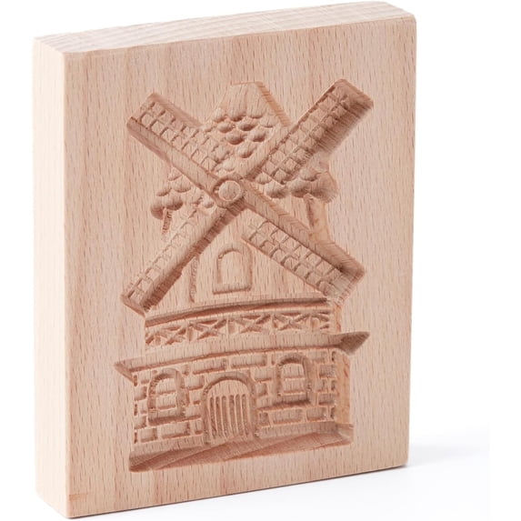 Wooden Windmill Speculoos Cookie Mold – Traditional Speculaas Mold for ...