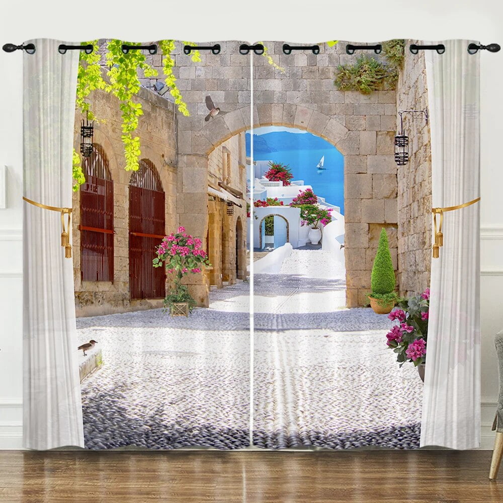Wooden Window Drapes Farmhouse Retro Curtains for Kids Boys Girls Old ...