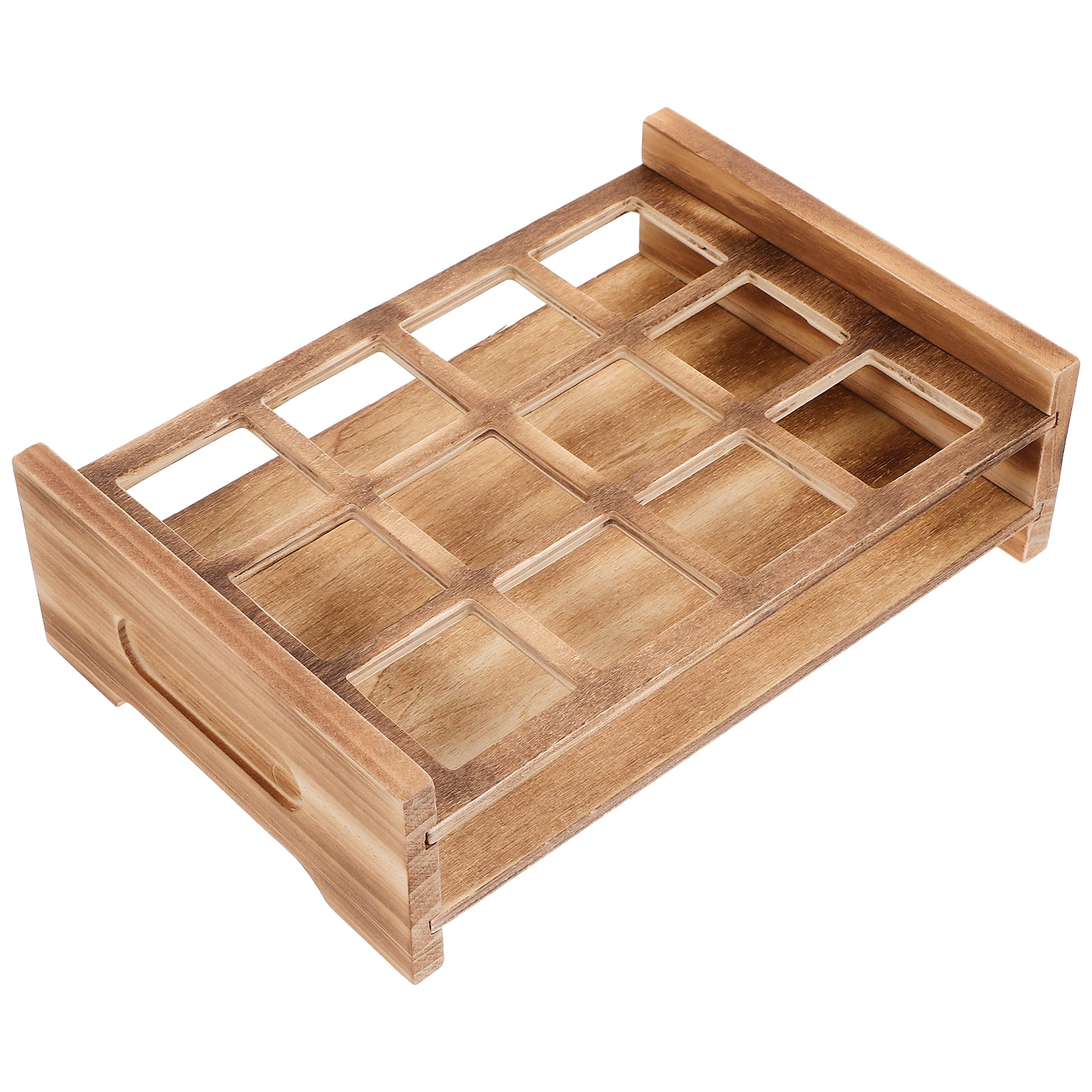 Glass Liquor Cup Holder Shot Glass Display Tray with Storage for Bar ...