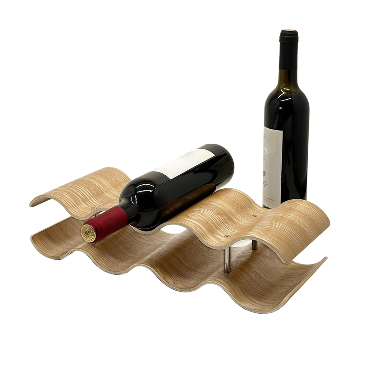 Wooden Wine Rack Wavy Wine Bottle Storage Rack Cabinet Pantry Home ...