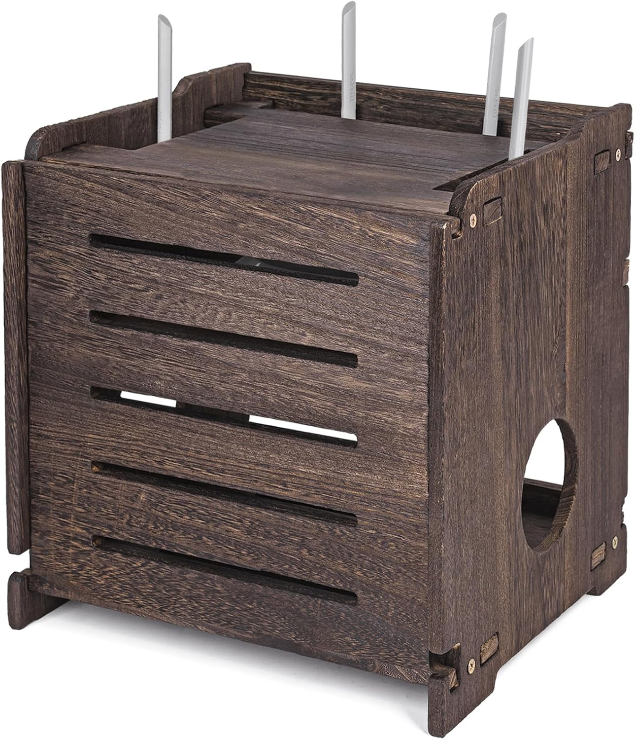 Wooden Wireless WiFi Router Storage Box Modem Router Cover Wood Shelf ...