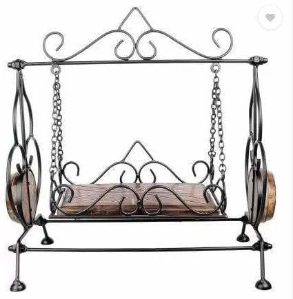 Wooden Wonders Wood and Cast Iron Miniature Jhoola for Kids Play Swing ...