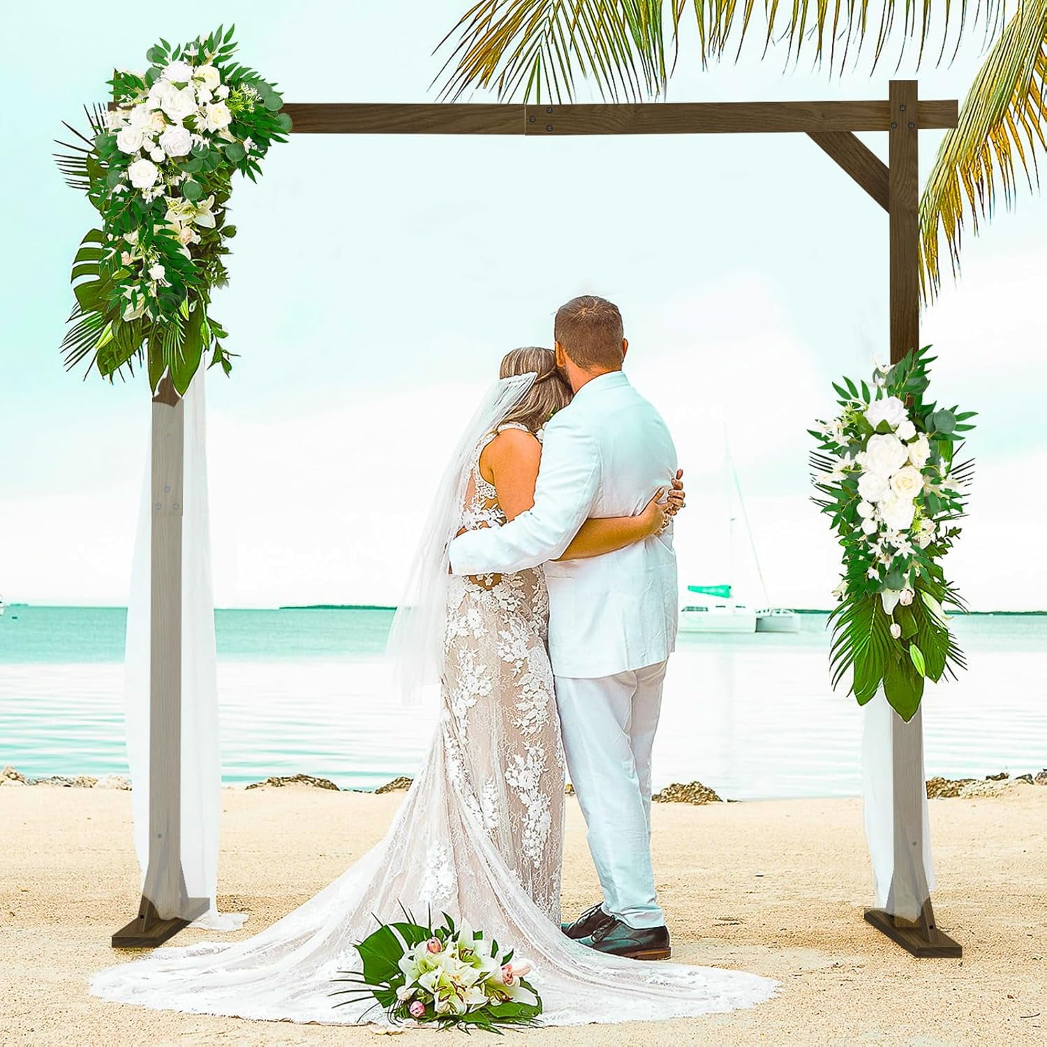 Wooden/Wood Arch 7.2FT for Wedding Ceremony, Arbor Backdrop Stand for ...