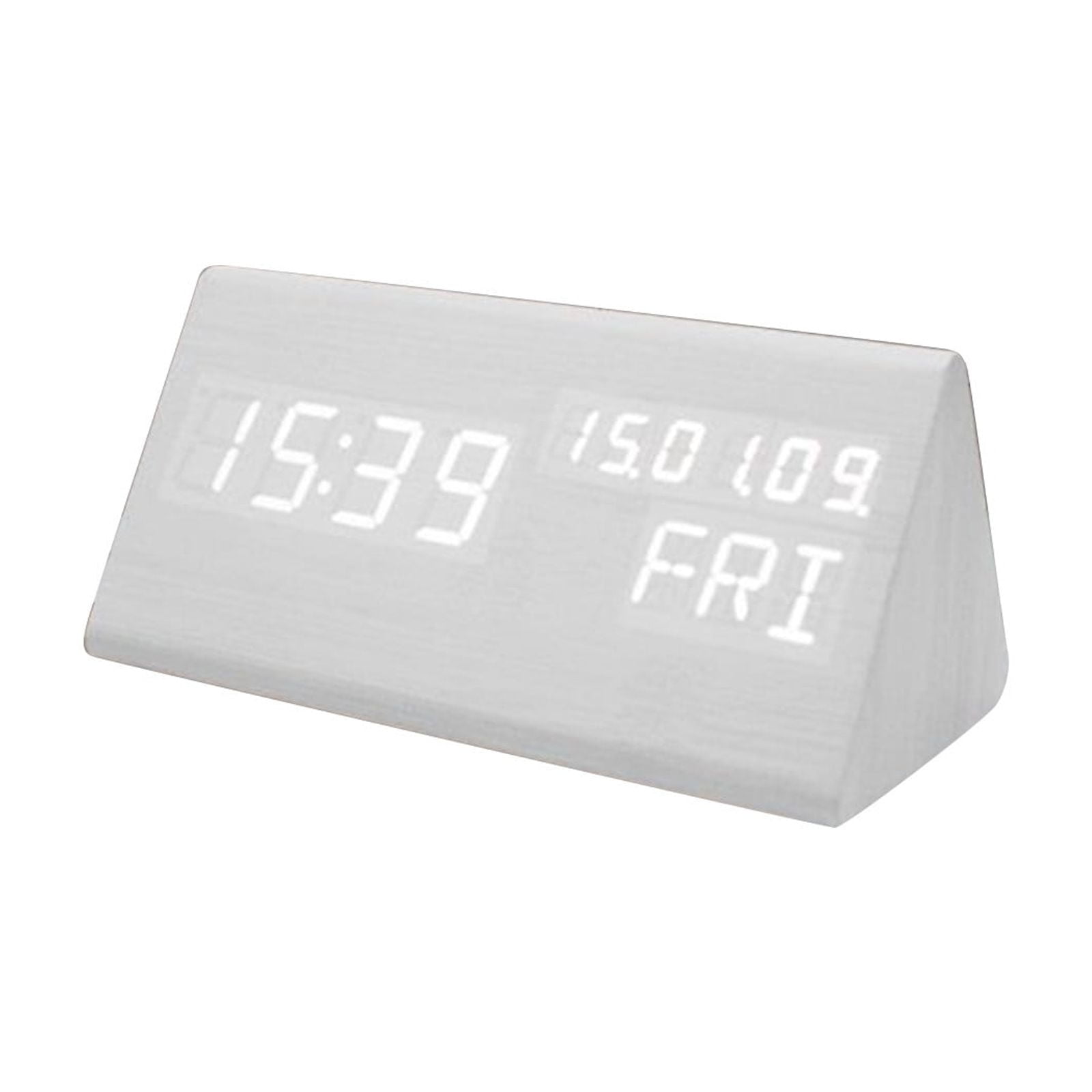 Wooden Wood Clock, New Version LED Alarm Digital Desk Clock Adjustable ...