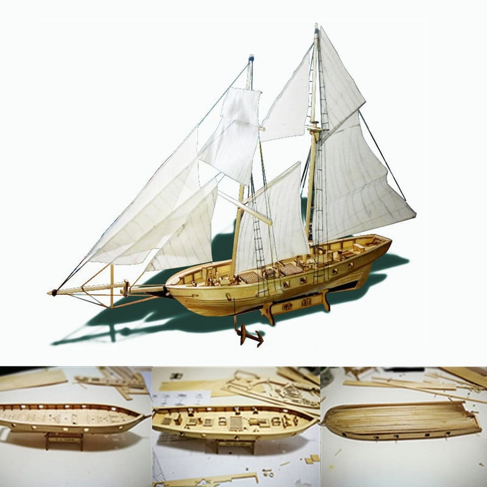 Wooden Wood Sailboat Ship Kits Home DIY Model Home Decoration Boat Gift ...