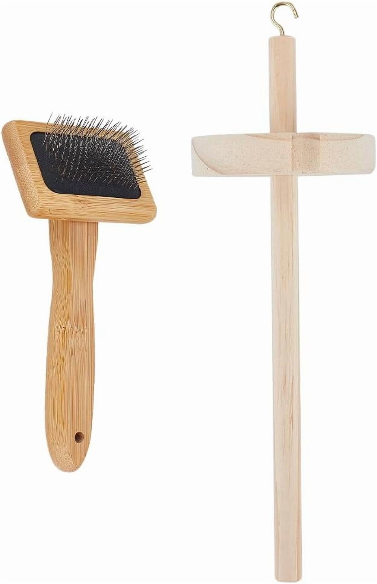 Wooden Wool Carder with Drop Spindle Hand Carders Wood Hand Carders ...