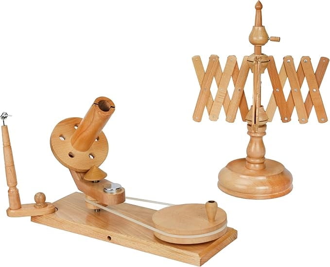 Wooden Yarn Ball Winder - Handcrafted Knitting & Crocheting Yarn Bobbin ...