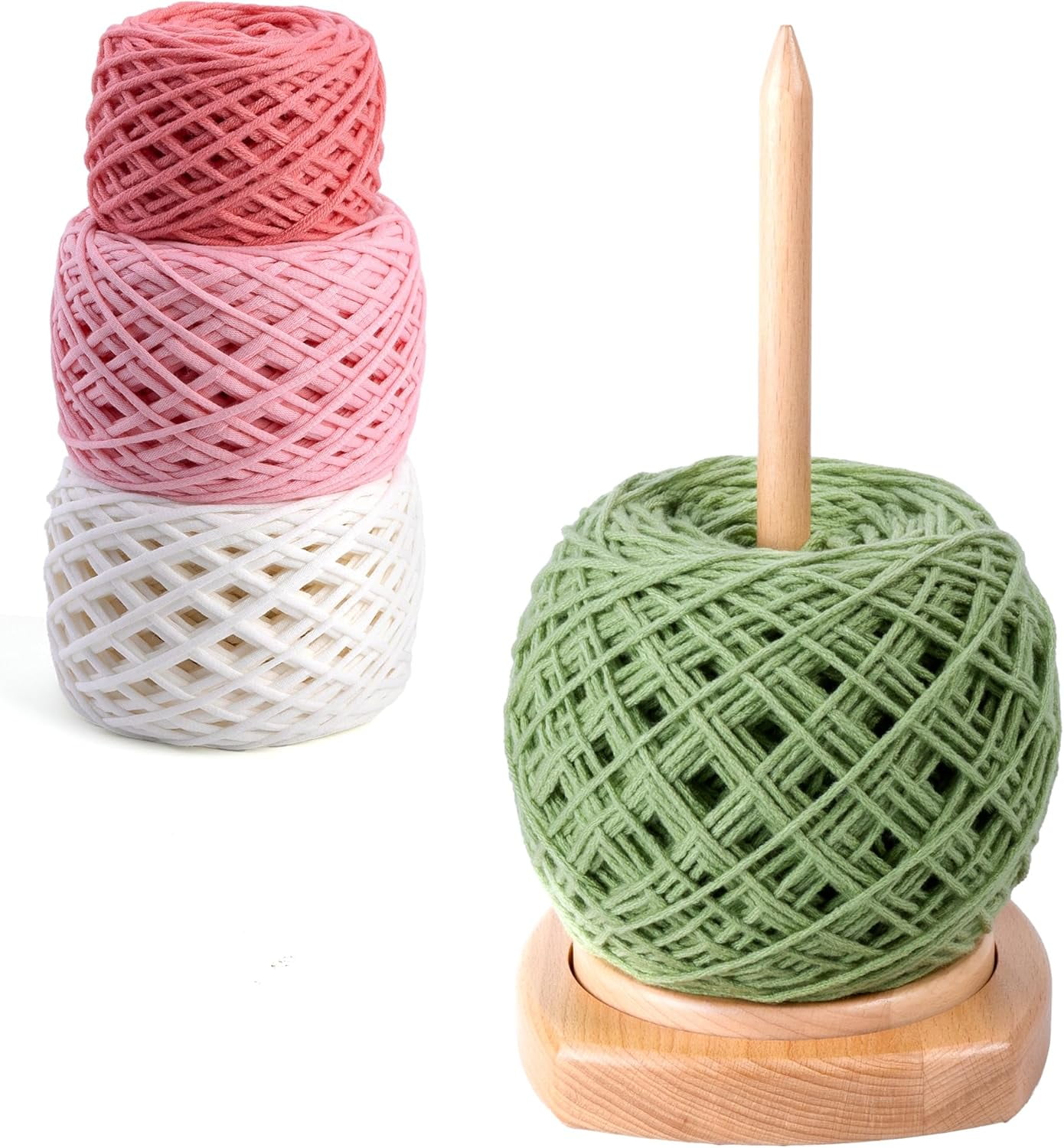 Wooden Yarn Holder for Knitting and Crocheting, Easy Install and ...