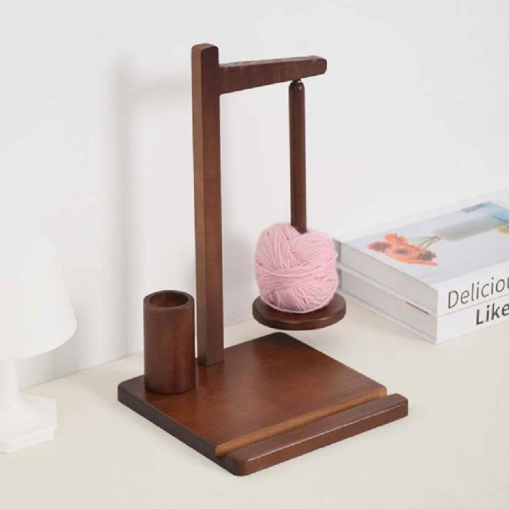 Wooden Yarn Holder Phone Stand, Wooden Yarn Spool Rack, Magnetic Yarn ...