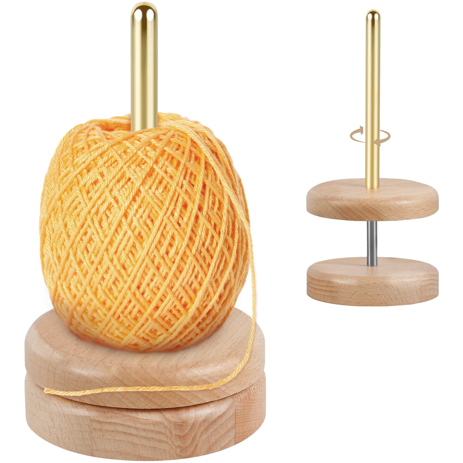 Wooden Yarn Holder Rotatable Beech Wood Yarn Skein Spinner Revolving ...