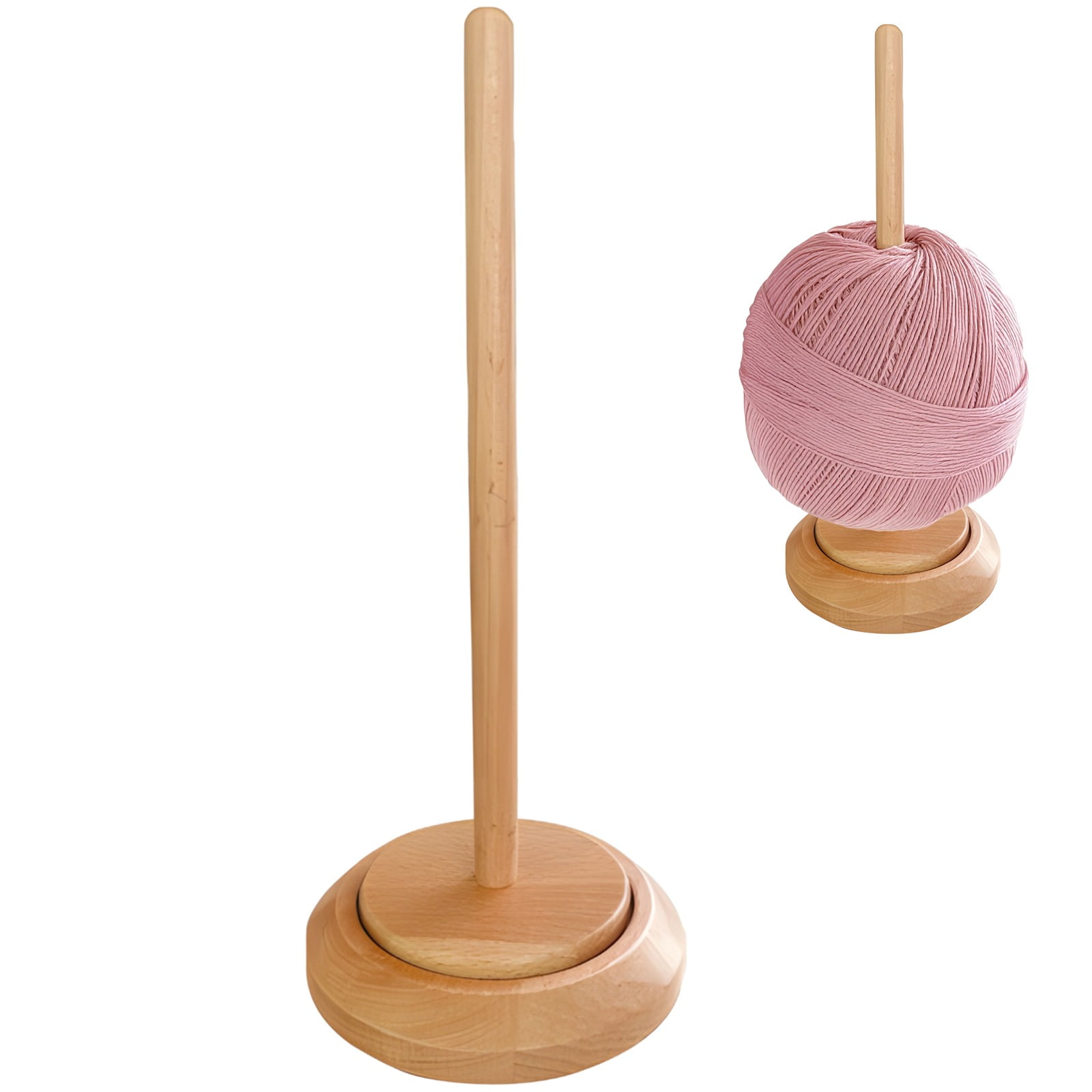 Wooden Yarn Holder Stand, Natural Wood Yarn Holder, Smooth Rotating ...