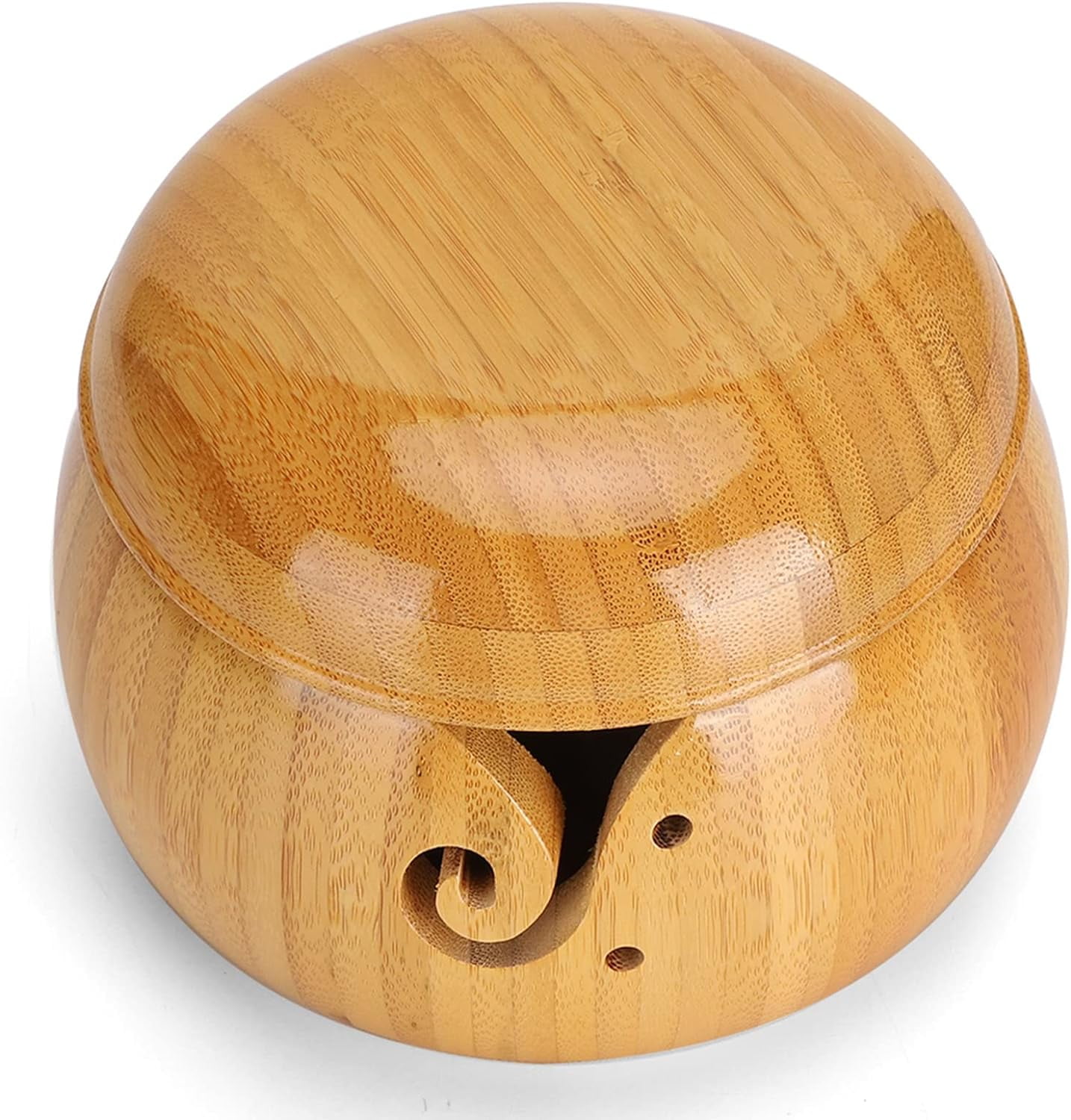 Wooden Yarn Storage Bowl,Handmade Craft Knitting Bowl for Household ...