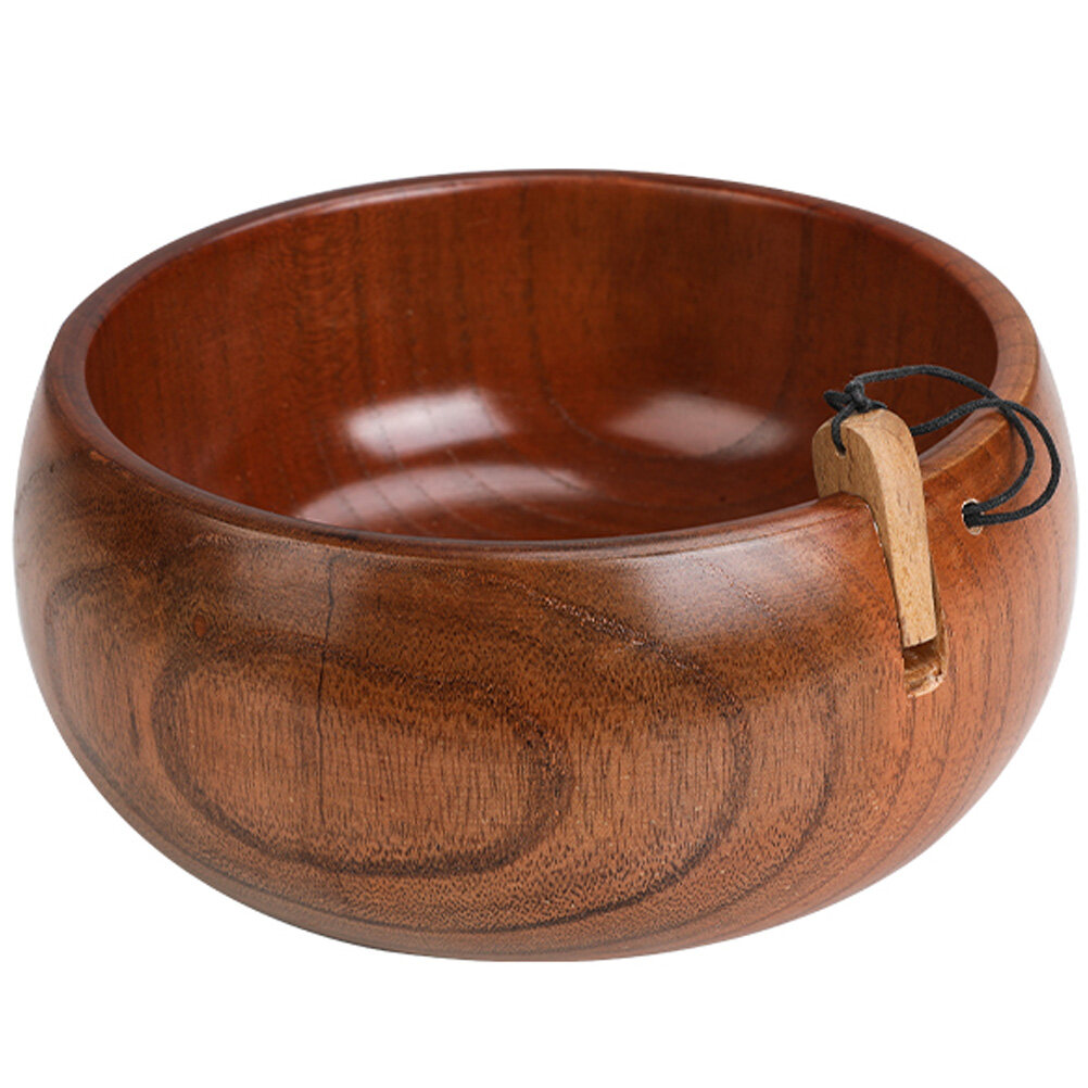 Yarn Bowl Storage Holder Crochet Wooden Knitting Container Organizer ...