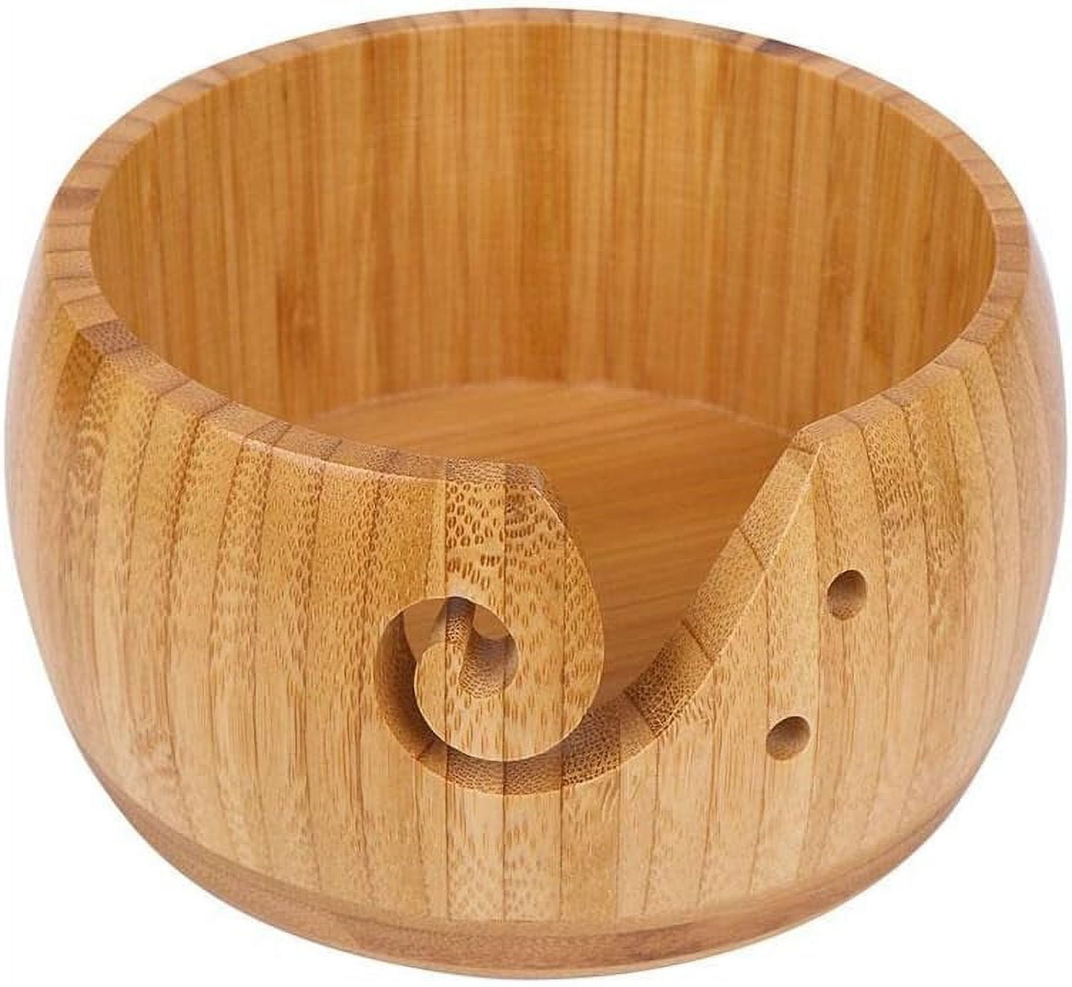 Wooden Yarn Storage Bowl Yarn Organizer Knitted Crochet Storage ...