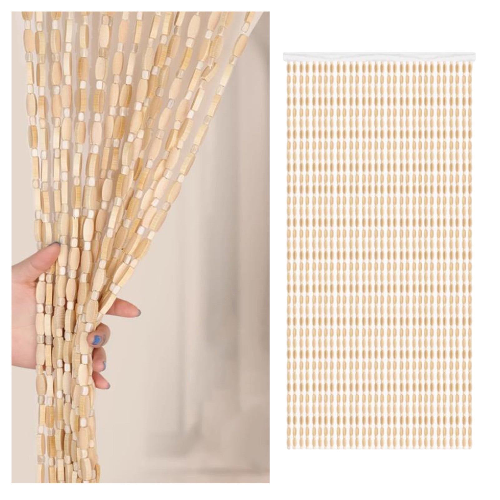 Wooden bead curtains for doors, hanging decoration door string curtains ...