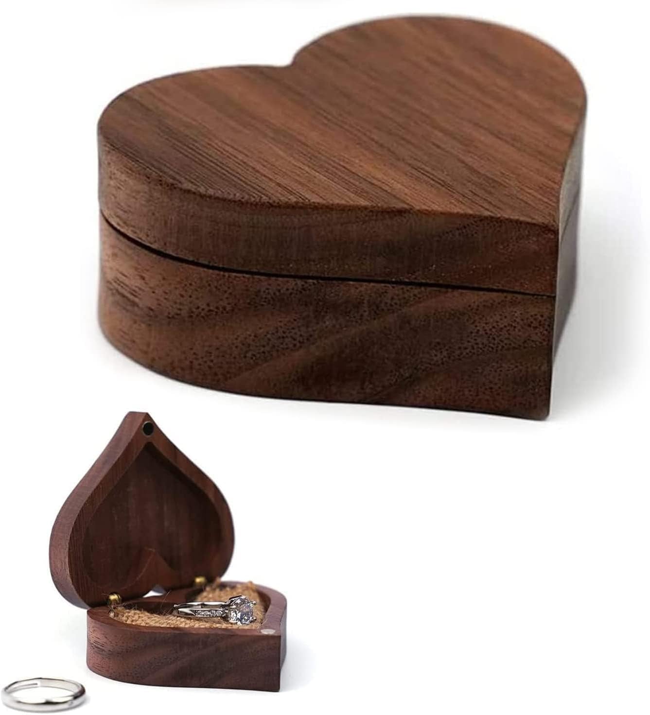Wooden box for wedding rings, wooden box for engagement rings ...