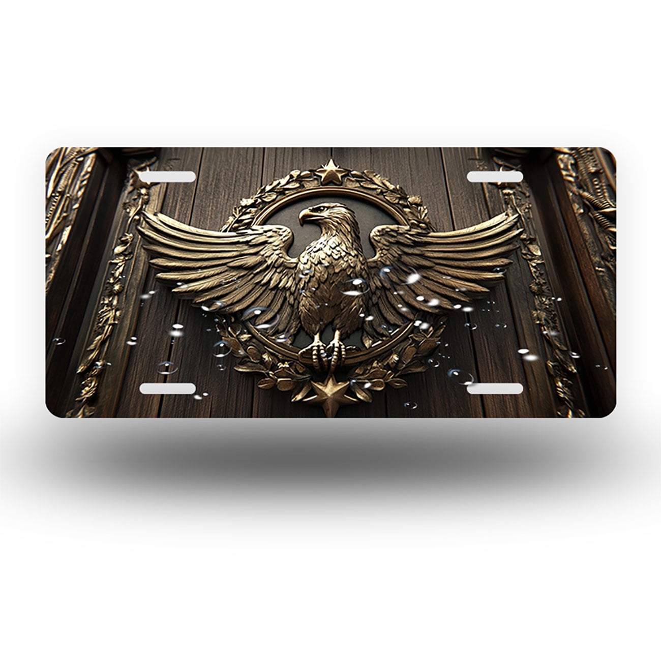 Wooden carved Spread Eagle Front License Plate,Metal License Plate ...