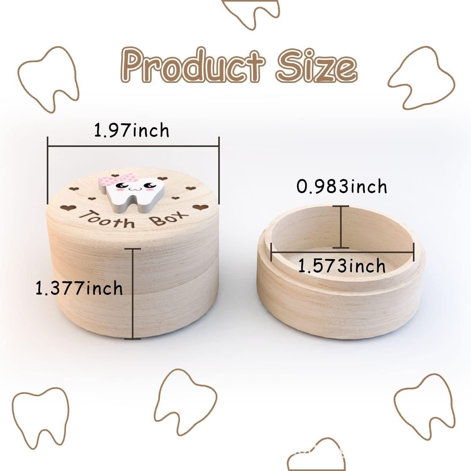 Wooden deciduous teeth box children‘s deciduous teeth souvenir box ...