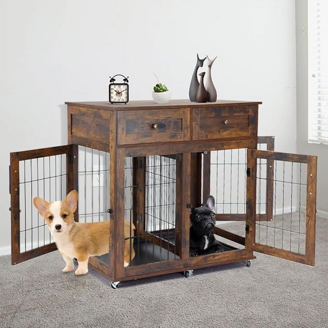 Wooden dog crates, Pallet Dog Crates with Partitions, Dog Crate ...