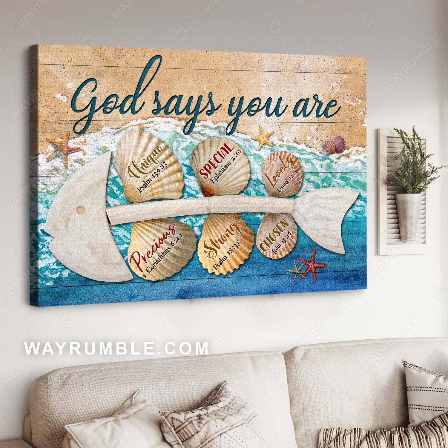 Wooden fish, Beautiful snail, Ocean drawing, God says you are unique ...