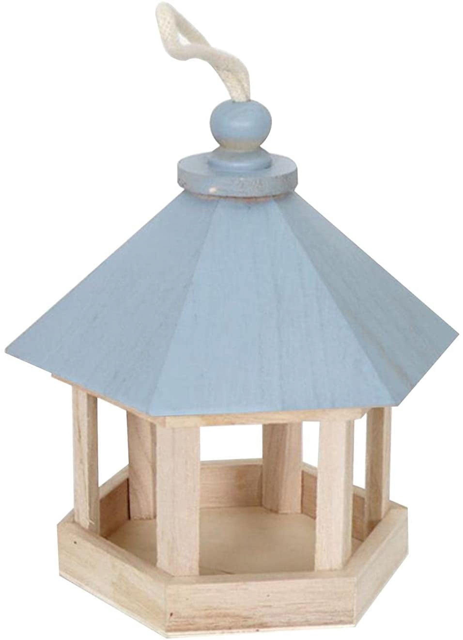Wooden hanging pavilion bird feeder 19 x 16 x 16 cm Garden decoration ...