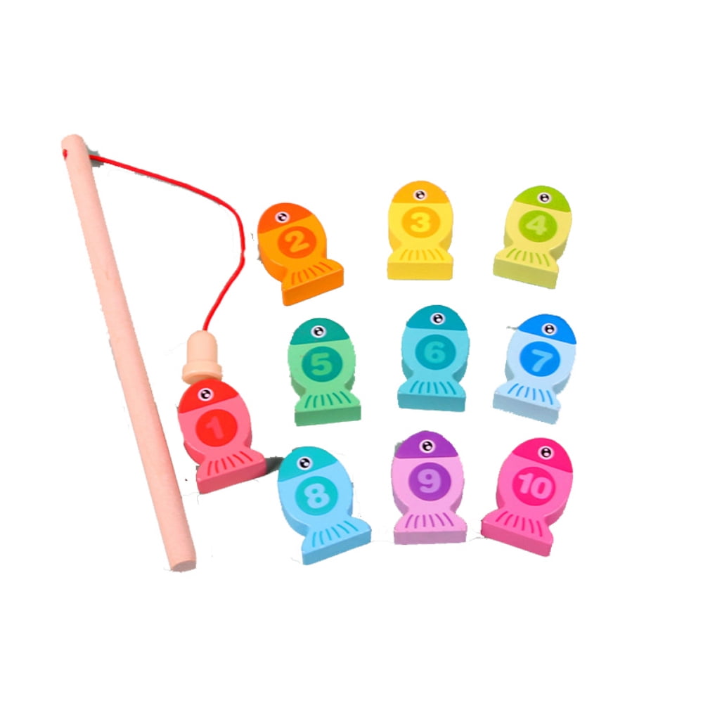 Wooden numbers fishing toys for kids game and colorful numbers ...