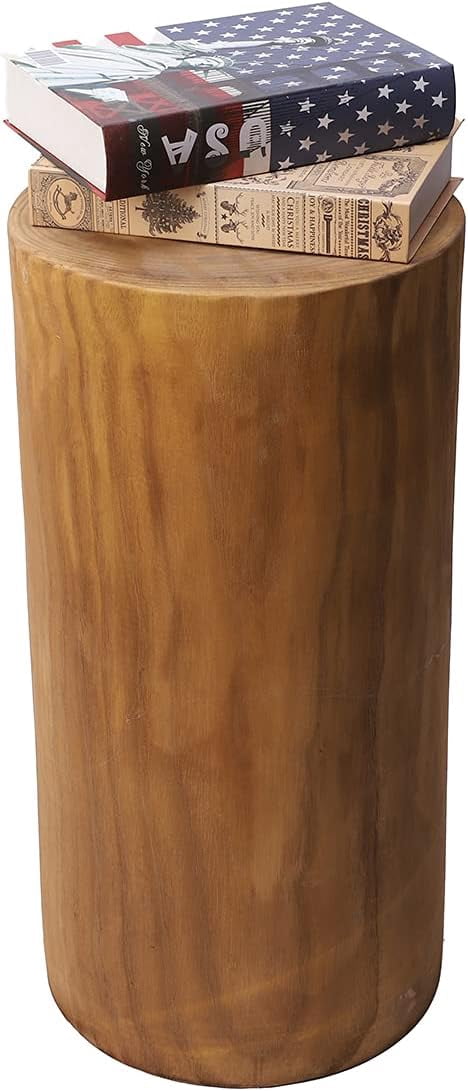 Wooden side table, wooden stump side table, natural paulownia round ...