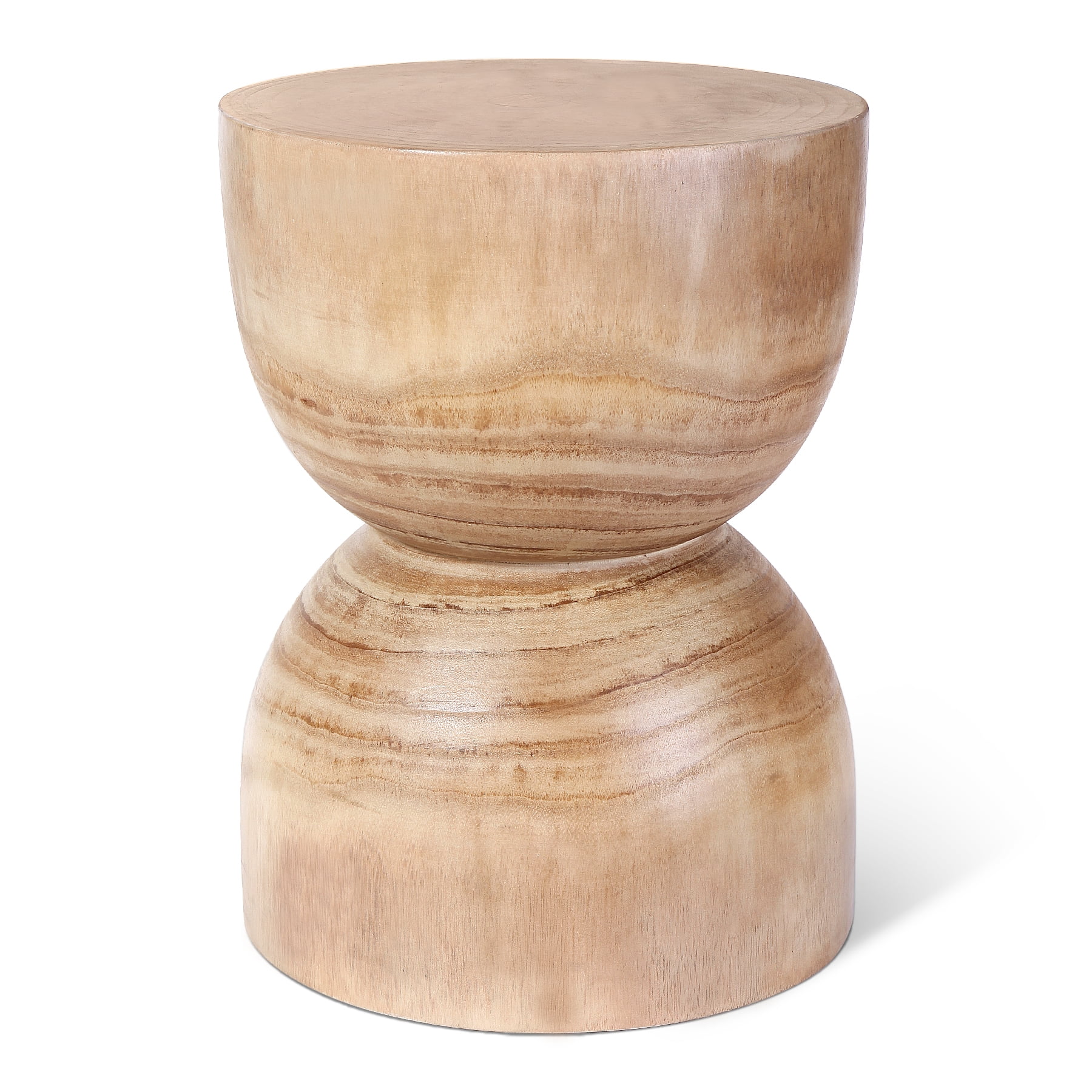 Wooden side table, wooden stump side table, natural paulownia round ...