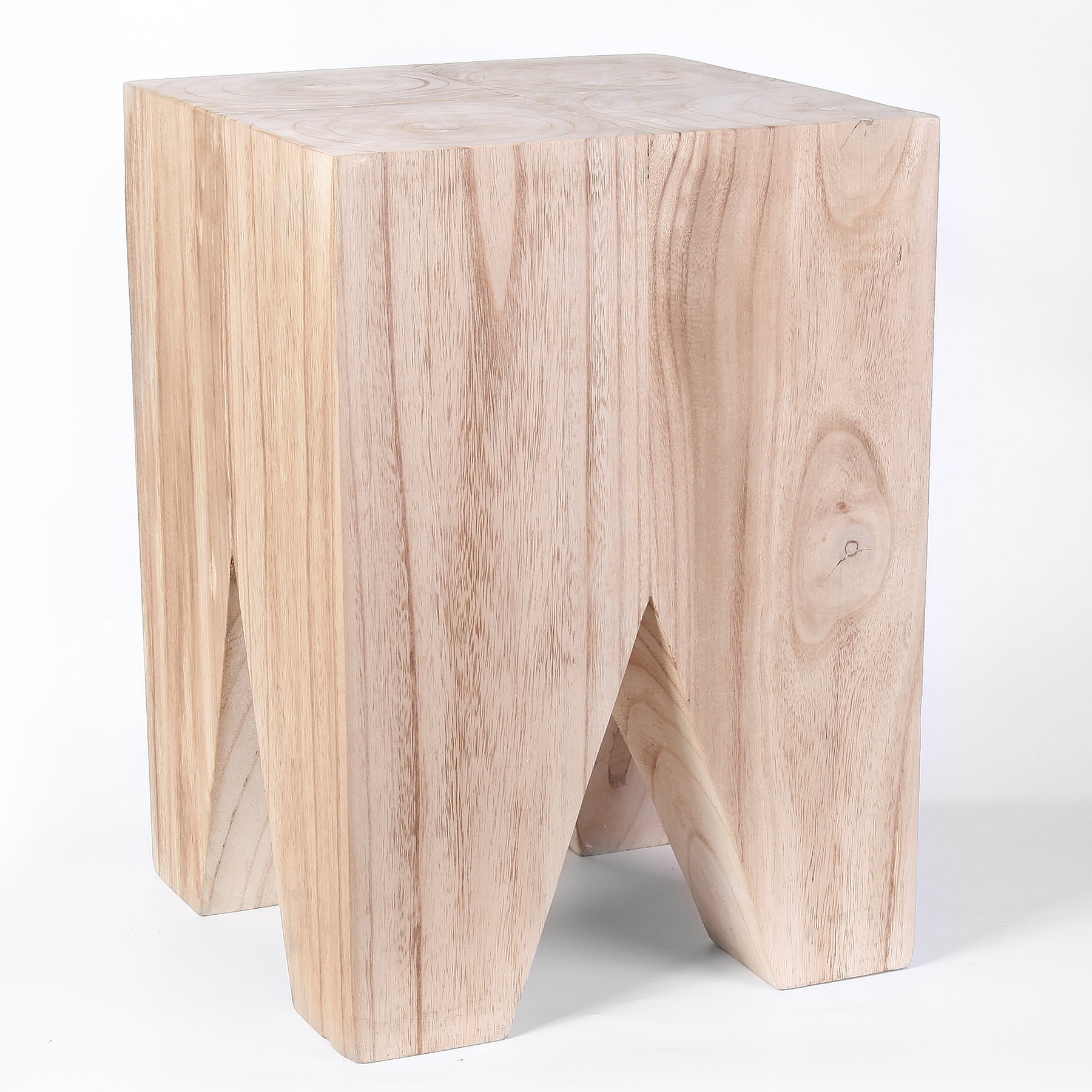 Wooden side table, wooden stump side table, natural paulownia round ...