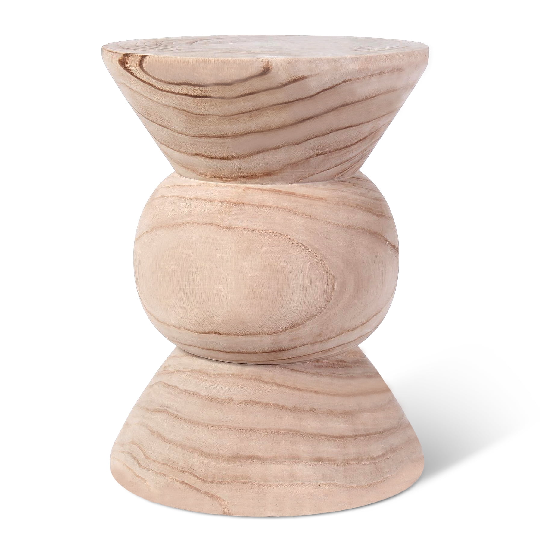 Wooden side table, wooden stump side table, natural paulownia round ...