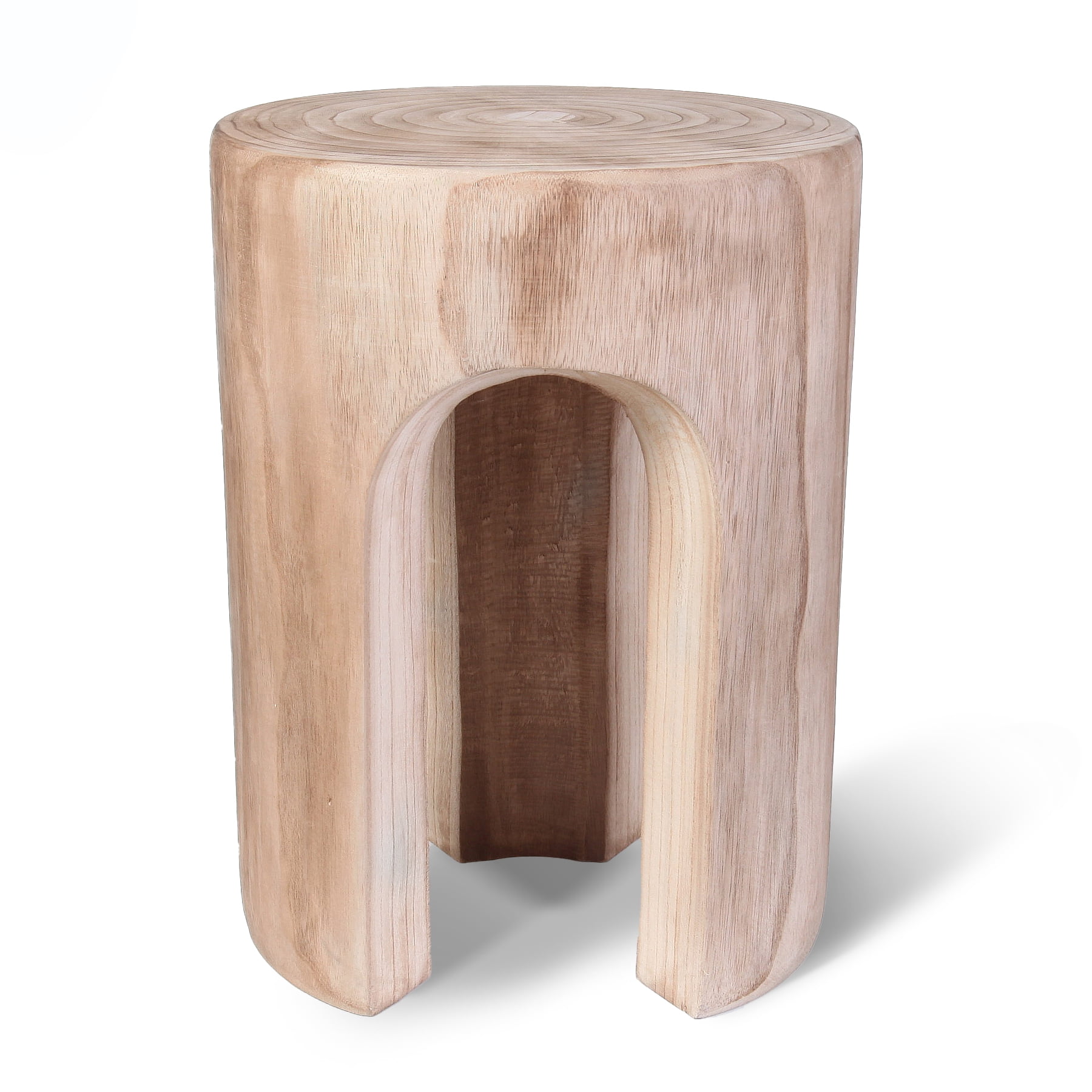 Wooden side table, wooden stump side table, natural paulownia round ...