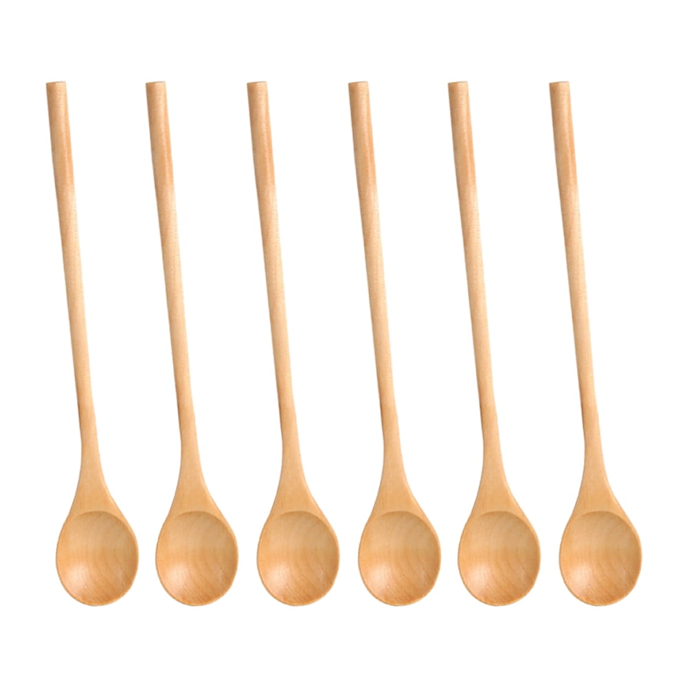 Wooden spoon, 20cm wooden spoon, mixing and eating, long-handle spoon ...