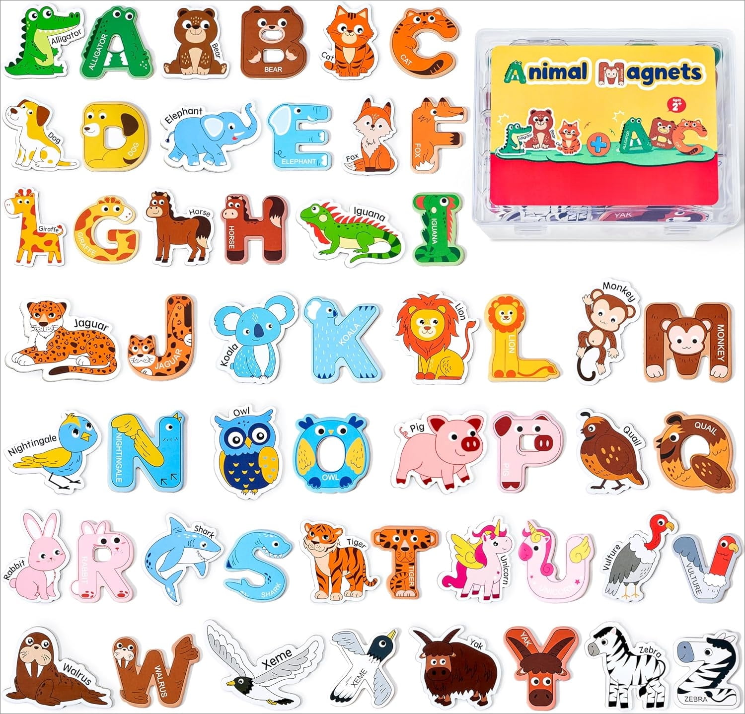 Wooden thickened letter magnets, suitable for children's refrigerator ...