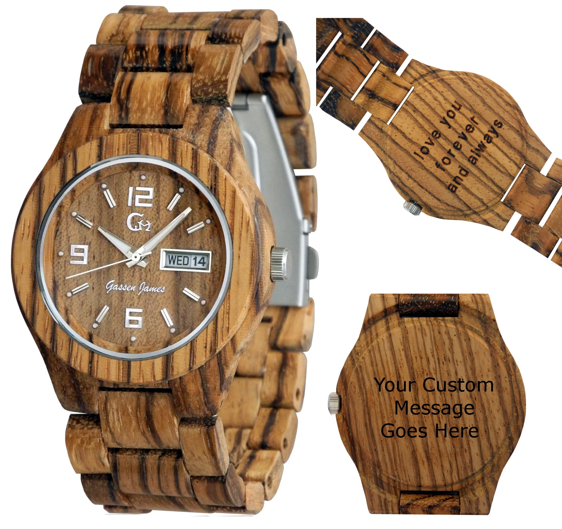 Wooden watch-Wood watch-Wood engraving-Custom engraving watch ...