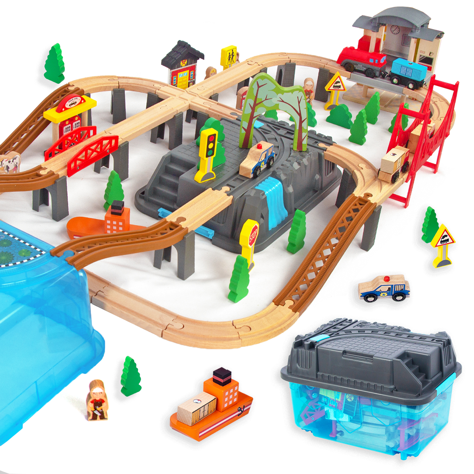 Maxim Wooden Train Set (40 Pieces) Play Train Set - Walmart.com