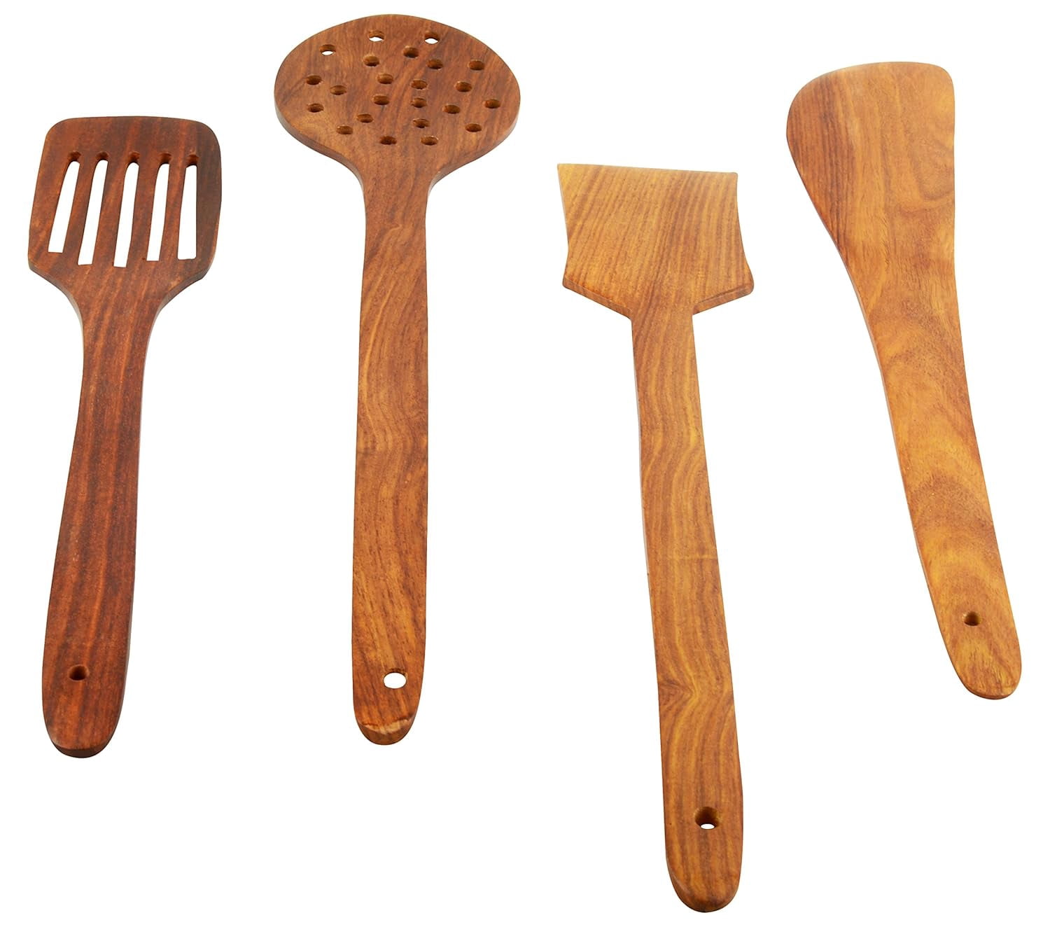 Woodenclave Handcrafted Wooden Cooking Serving Spoon Set Non Stick ...