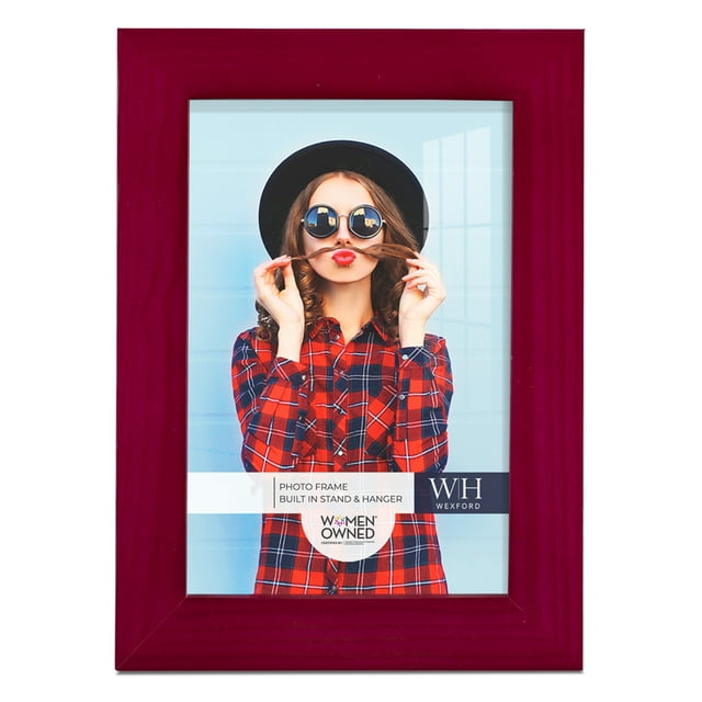 Wexford Home Woodgrain 4x6 Cherry Red Wooden Photo Frame for Wall and ...