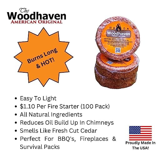 Woodhaven Easy Light Firestarters - Made with Natural Cedar Wood - Made ...