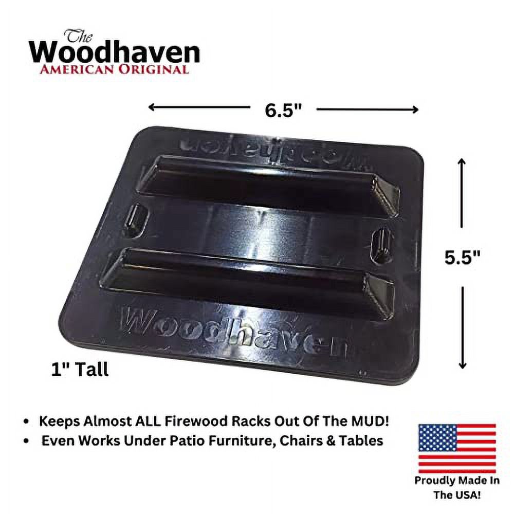 Woodhaven Firewood Rack Support Bases 10 Pack Black - Heavy Duty ABS ...