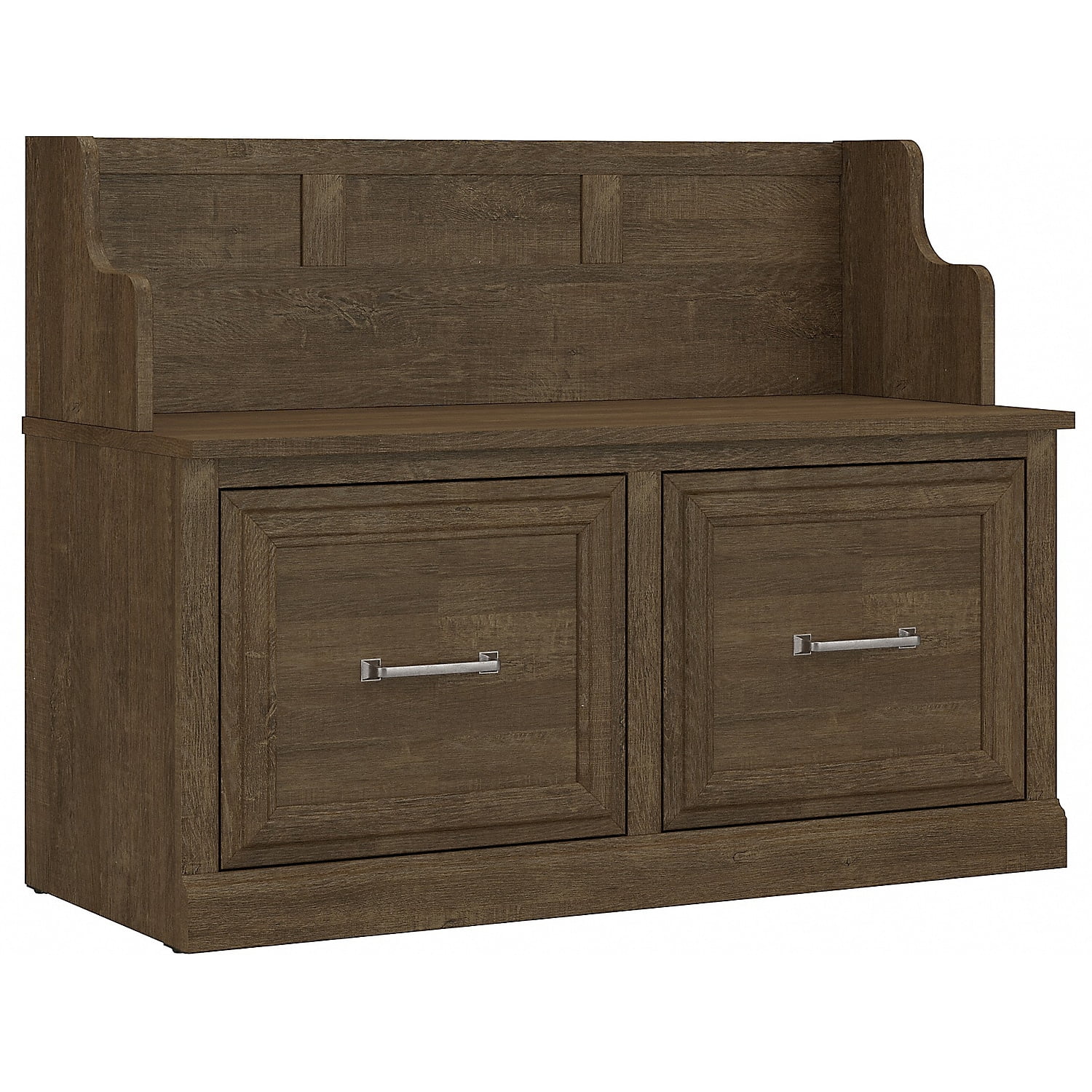 Woodland 40W Entryway Bench with Doors in Ash Brown - Engineered Wood ...