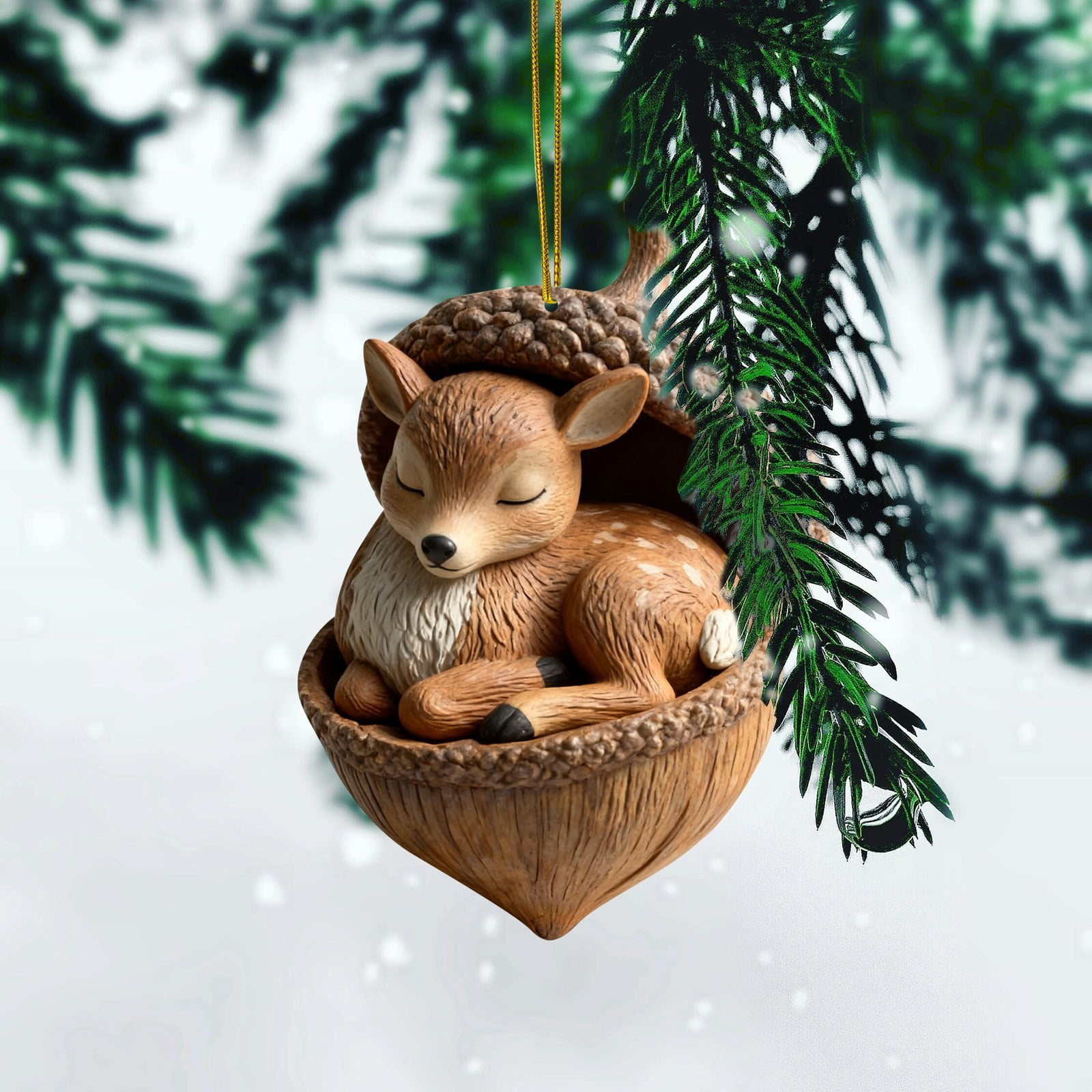 Woodland Animal Acorn Ornaments, 2D Acrylic Forest Creature Figurines ...