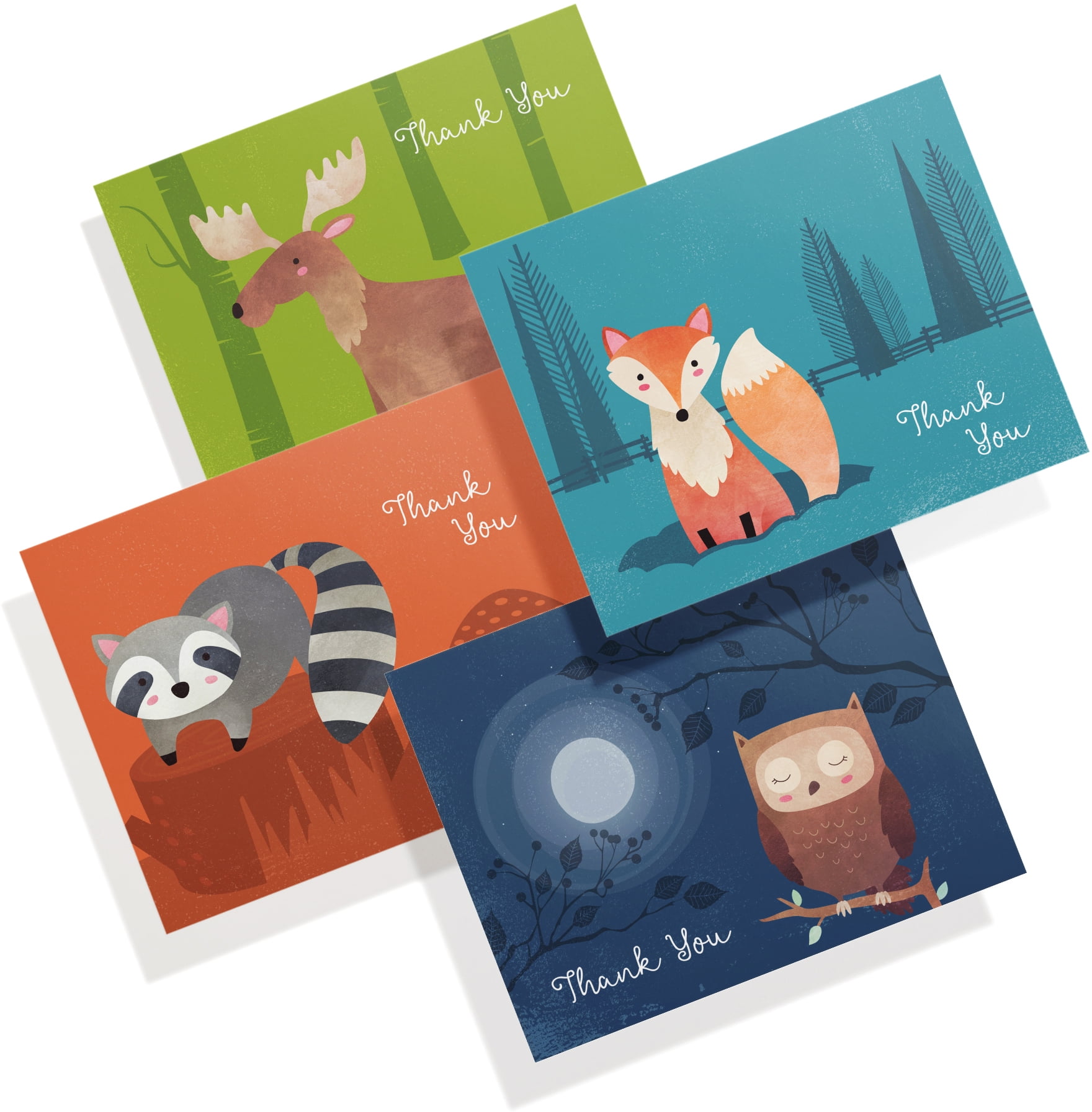 Woodland Animal Thank You Cards by Twigs Paper, 12 Assorted Greeting ...