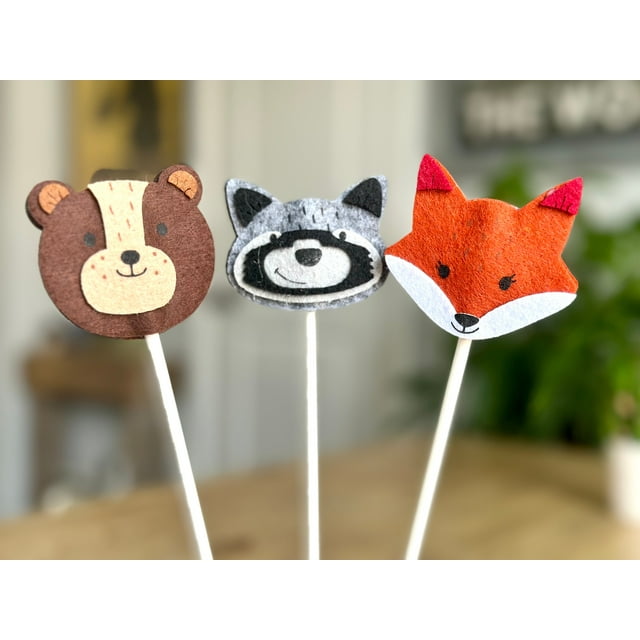 Woodland Animal Theme Birthday Cake Topper Forest Critter Party Cake ...