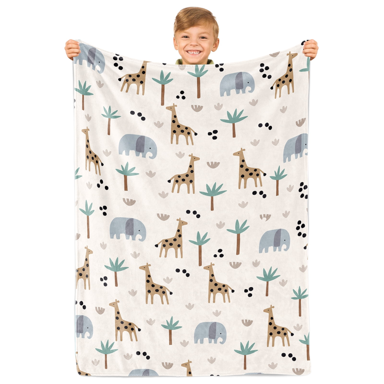 Woodland Animal Throw Blanket for Boys, Soft Cozy Jungle Animals ...