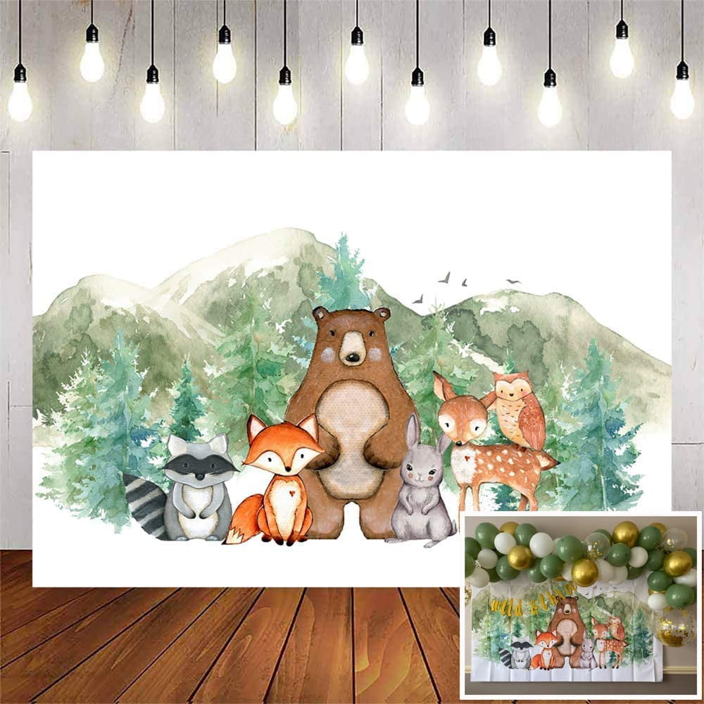 Woodland Animals Backdrop Adventure Theme Birthday Background Woodland ...